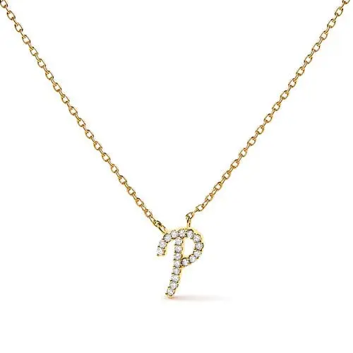 HAUS OF BRILLIANCE 10k Gold Diamond Accent Initial Pendant Necklace - Yellow | P